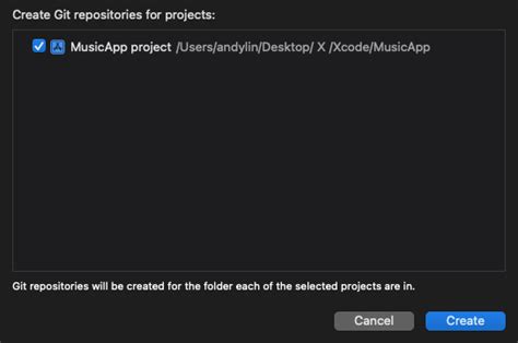 2 Xcode 專案建立時沒勾選create Git Repository On My Mac 彼得潘的 Swift Ios App