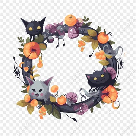 할로윈 화환 벡터 상표 클립 아트 만화 Png 일러스트 무료 다운로드 Lovepik