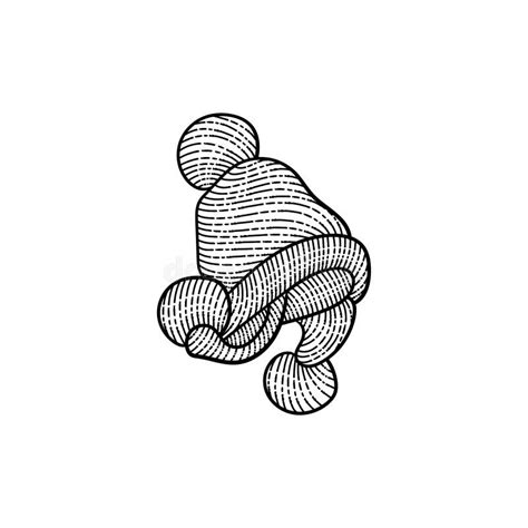 Cute Knitted Hat Line Vintage Illustration Design Stock Vector Illustration Of Vintage Cute