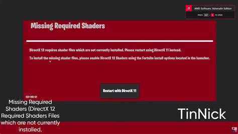 Missing Required Shaders DirectX Required Shaders Files Which Are Not Currently Installed