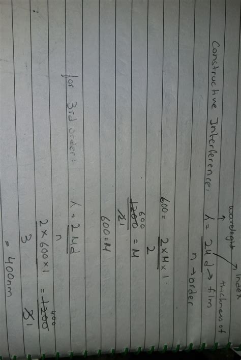 A Parallel Beam Of Light Wavelength 600 Nm Is Incident Normally On Diffraction Grating The