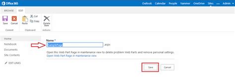 rename the site page in sharepoint