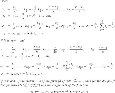 Figure 1 Optimal Designs For Trigonometric Regression