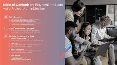 Table Of Contents For Playbook For Lean Agile Project Administration Topics Pdf