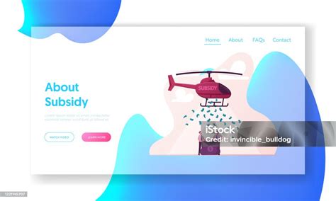 보조금 중소기업 방문 페이지 템플릿에 대한 정부 지원 사업가 캐릭터는 헬리콥터에서 떨어지는 달러를 잡는 자루를 보유하고 있습니다 금융 지원 만화 사람 벡터 일러스트 가격에