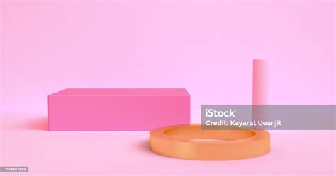 핑크 미니 멀 기하학적 추상적인 배경 3d 렌더링 트렌드 포스터 일러스트 0명에 대한 스톡 사진 및 기타 이미지 0명 3차원 형태 Fashion Show Istock