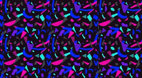 멤피스 복고 스타일 완벽 한 패턴입니다 패턴 그린 펜 잉크 분필 낙서 1980 1989 년에 대한 스톡 벡터 아트 및 기타 이미지 1980 1989 년 권적운 낙서