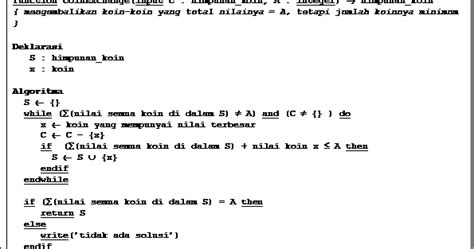 Kuliah Analisis Algoritma ALGORITMA GREEDY