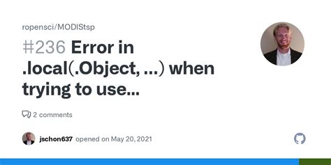 Error In Localobject When Trying To Use Modistspextract