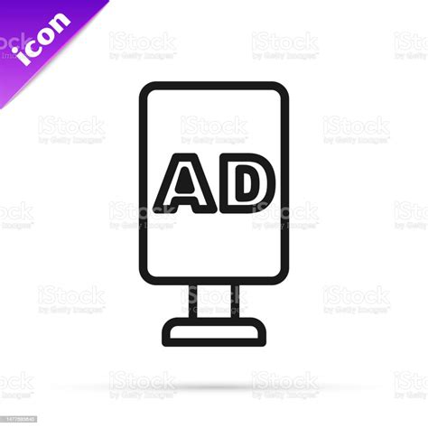 흰색 배경에 격리 된 검은 줄 광고 아이콘 마케팅 및 홍보 프로세스의 개념 반응형 광고 소셜 미디어 광고 벡터 간판에 대한 스톡 벡터 아트 및 기타 이미지 Istock