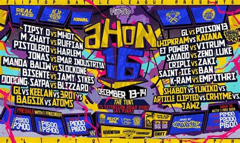 Official Ahon 16 Ticket Resellers Fliptop Battle League