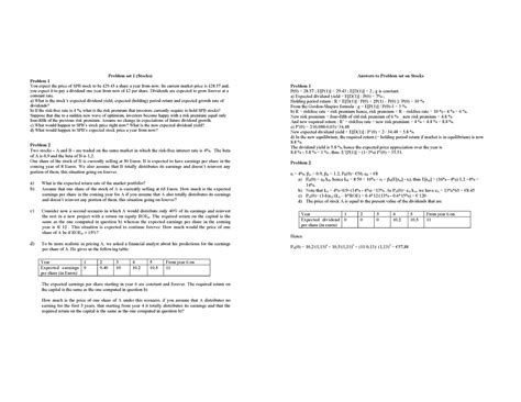 microsoft word problem seton stocks problem set 1 stocks problem