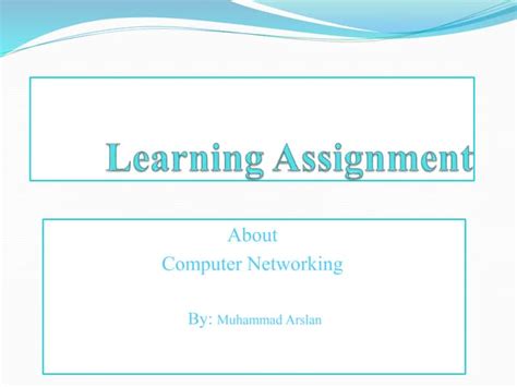 Learning Assignment Computer Networking Ppt