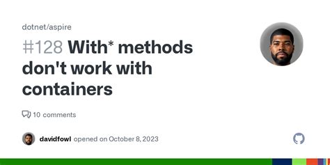With Methods Dont Work With Containers · Issue 128 · Dotnetaspire · Github