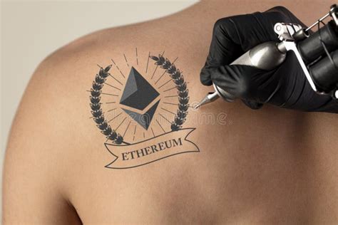 Tattooing Cryptocurrency Concept On Naked Back Editorial Image Image Of Cryptography