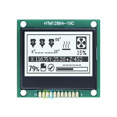 1 7 Inch 128 X 64 LCD Graphic Display FSTN Positive Display Gray Text On White Background