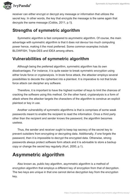 Symmetric And Asymmetric Algorithms 953 Words Essay Example