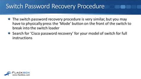 Cisco Factory Reset And Password Recovery FlackBox