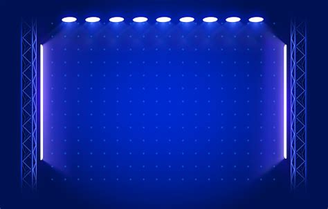 조명이 있는 무대 연단 파란색 배경에 시상식을 위한 무대 연단 장면 1위에 대한 스톡 벡터 아트 및 기타 이미지 1위