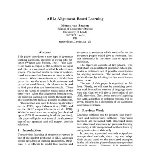 Abl Alignment Based Learning Acl Anthology