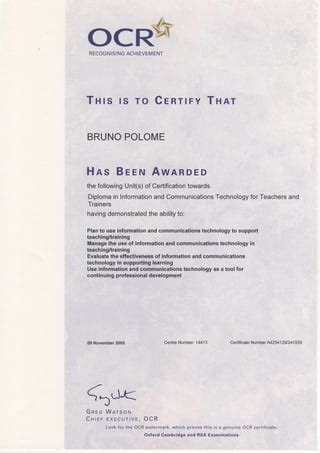 ICT TeacherTrainer Diploma OCR PDF