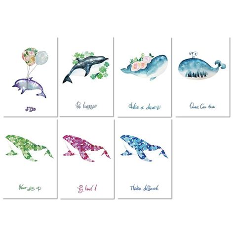 따쟁이공방 N10235d8261 캘리그라피 고래의꿈 7종 엽서세트 세로형 홈플러스 택배배송