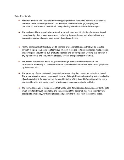 Voice Over Script Voice Over Script Research Methods Will Show The Methodological Procedure