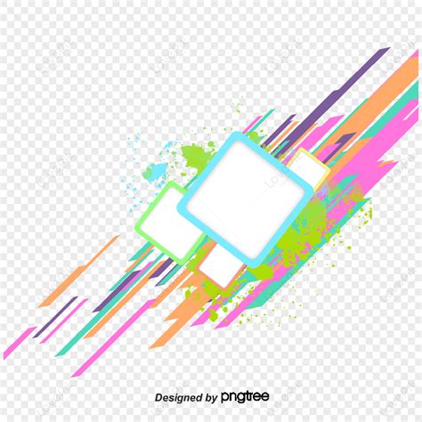 Quadrilateral Decorative Background Vector Watercolor Bright Fashion Science And Technology Png