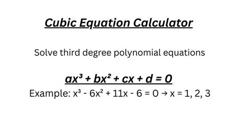Cubic Equation Calculator Solve 3rd Degree Polynomials Instantly