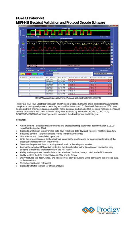 Pdf Pgy Hsi Datasheet Mipi Hsi Electrical Validation … Datasheet Mipi