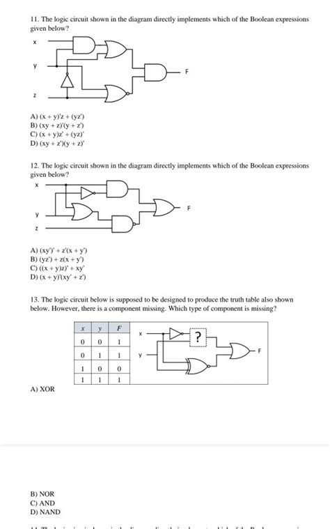Solved 9 The Logic Circuit Shown In The Diagram Directly