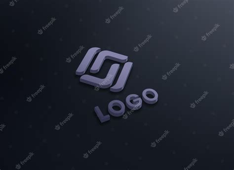검은 배경에 로고 모형 프리미엄 Psd 파일