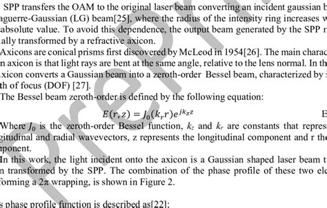 Scheme Of The Spp And Axicon Combination Phase Profile Wrapped About Download Scientific