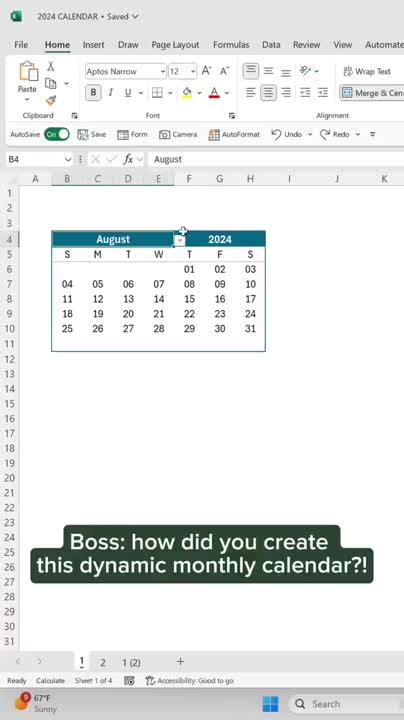 Excel Tricks Exceltips Productivity Monthly Calender Pavan