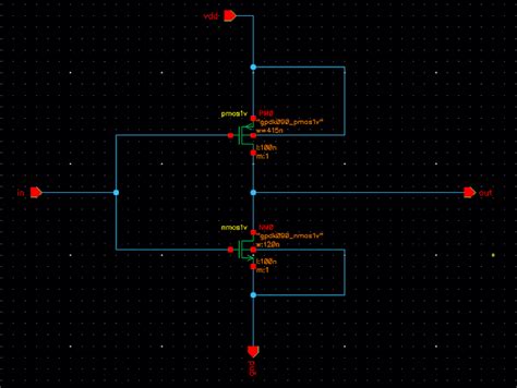 Inception Electronics CMOS Inverter Desıgn Testing Layout Design DRC and LVS 90 nm