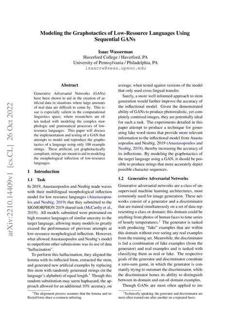 Modeling The Graphotactics Of Low Resource Languages Using Sequential Gans Deepai