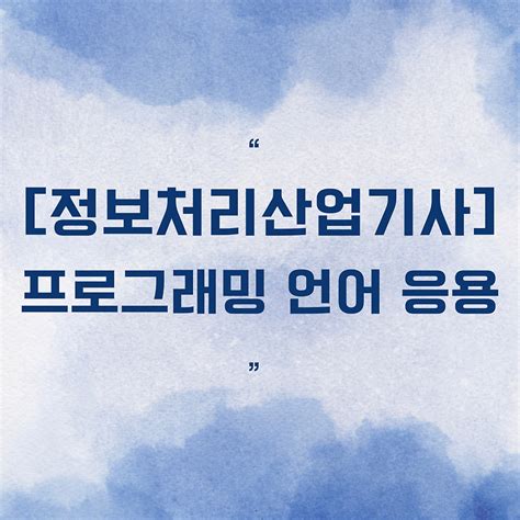 정보처리산업기사 과정평가형 필기 프로그래밍 언어 응용