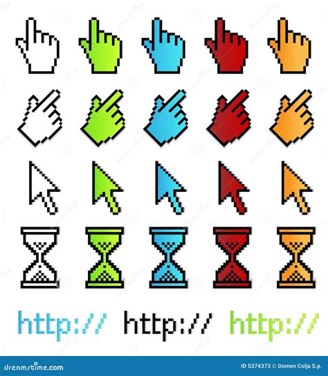 Pixel Graphic Vector Pointers Stock Vector Illustration Of Internet Link 5374373
