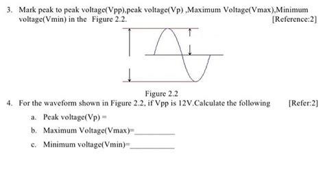 Solved 3 Mark Peak To Peak Voltagevpppeak Voltagevp