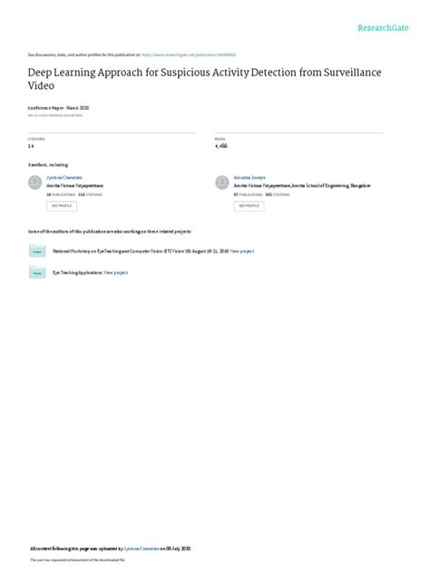 Deep Learning Approach For Suspicious Activity Detection From