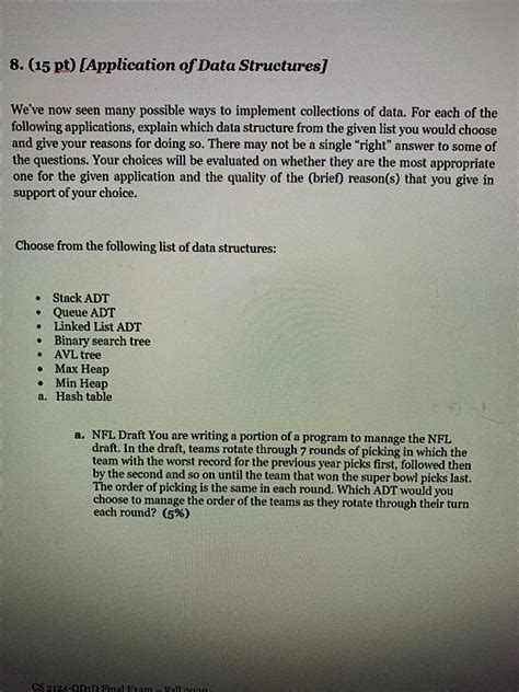 Solved Pt Application Of Data Structures We Ve Now Chegg