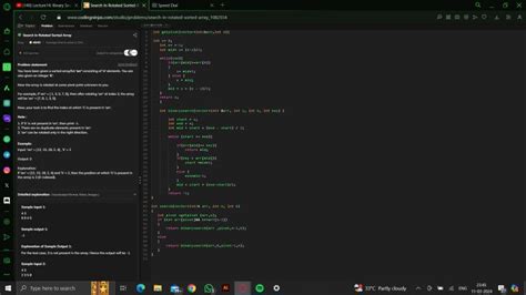 Day 19 Of Coding Ninjas Challenge Search In Rotated Sorted Array Sanket Kanase Posted On The
