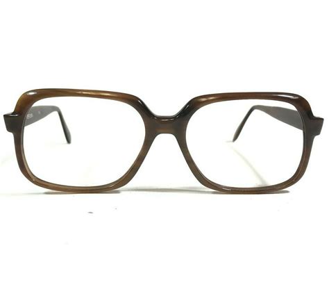 Vintage Buffalo Horn Eyeglasses Frames Brown Square Thick Full Rim 53 18 130 Etsy