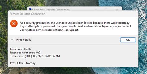 Azure Vm Error Logging In Via Rdp Code 0xd07 Microsoft Qanda