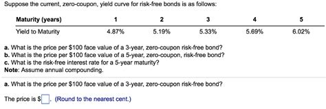 Solved Suppose The Current Zero Coupon Yield Curve For