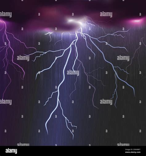Vector Thunder Background With Lightning Stock Vector Image And Art Alamy