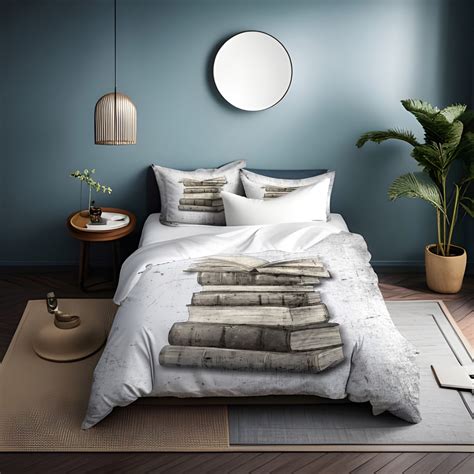 Grunge Faded Stack Of Books Print Comforter Or Duvet Cover Twin Queen King Size Etsy