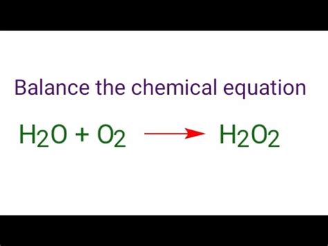 H2o Formula Equation Balancing Chemical Equations Definition