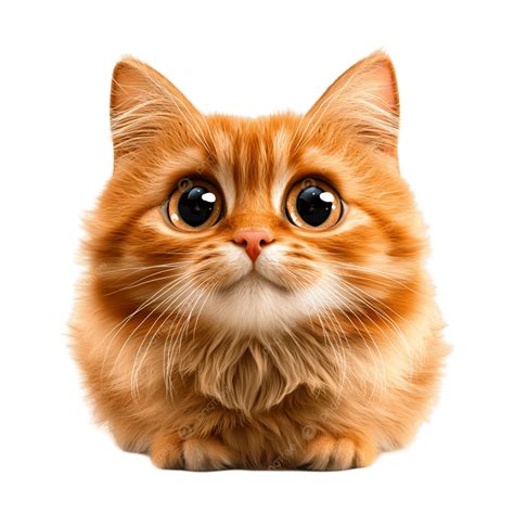 큰 둥근 눈을 가진 귀여운 푹신한 오렌지 고양이 솜털 고양이 주황색 고양이 크고 둥근 눈 Png 일러스트 및 이미지 에 대한 무료 다운로드 Pngtree