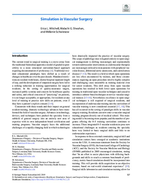 Pdf Simulation In Vascular Surgery